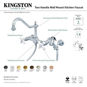 Kingston Brass KS124PXBSAC Heritage Bridge Kitchen Faucet, Antique Copper, 11.81 x 8.13 x 8.5