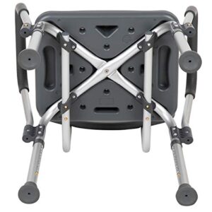 Flash Furniture HERCULES Series 300 Lb. Capacity, Adjustable Gray Bath & Shower Chair with Depth Adjustable Back