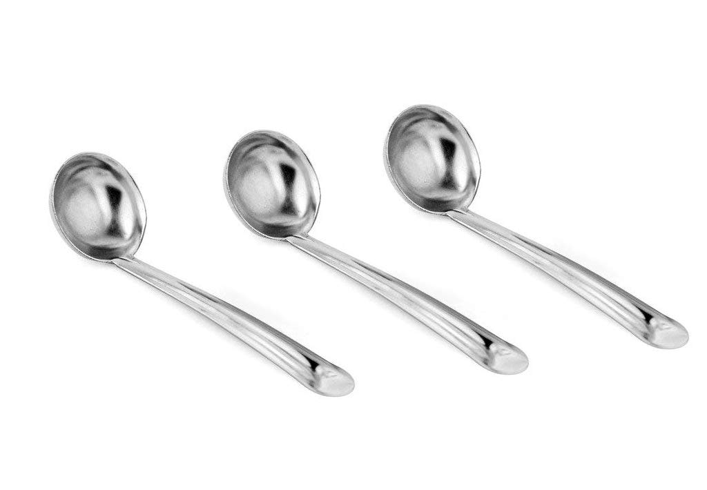 Indian Crafts idea Stainless Steel Oil and Ghee Pot of Spoons, Stainless Steel Ghee,Oil Pot with Spoon for Kitchen Dining Storage Container, Set of 6(7 cm)