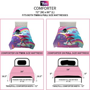 Franco Kids Bedding Super Soft Reversible Comforter, Twin/Full, Trolls World Tour