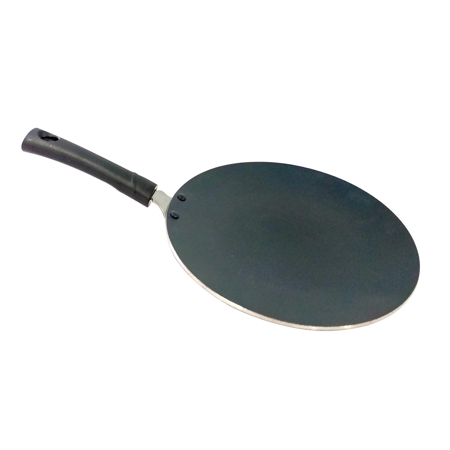 Non-Stick Chapati Concave Tawa Pan with Wooden Spatula & ScrubberConcave Griddle Tava Aluminum Black Chapati Tawa Roti Cookware Tava Pizza Crepe Pan