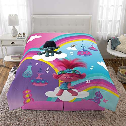 Franco Kids Bedding Super Soft Reversible Comforter, Twin/Full, Trolls World Tour