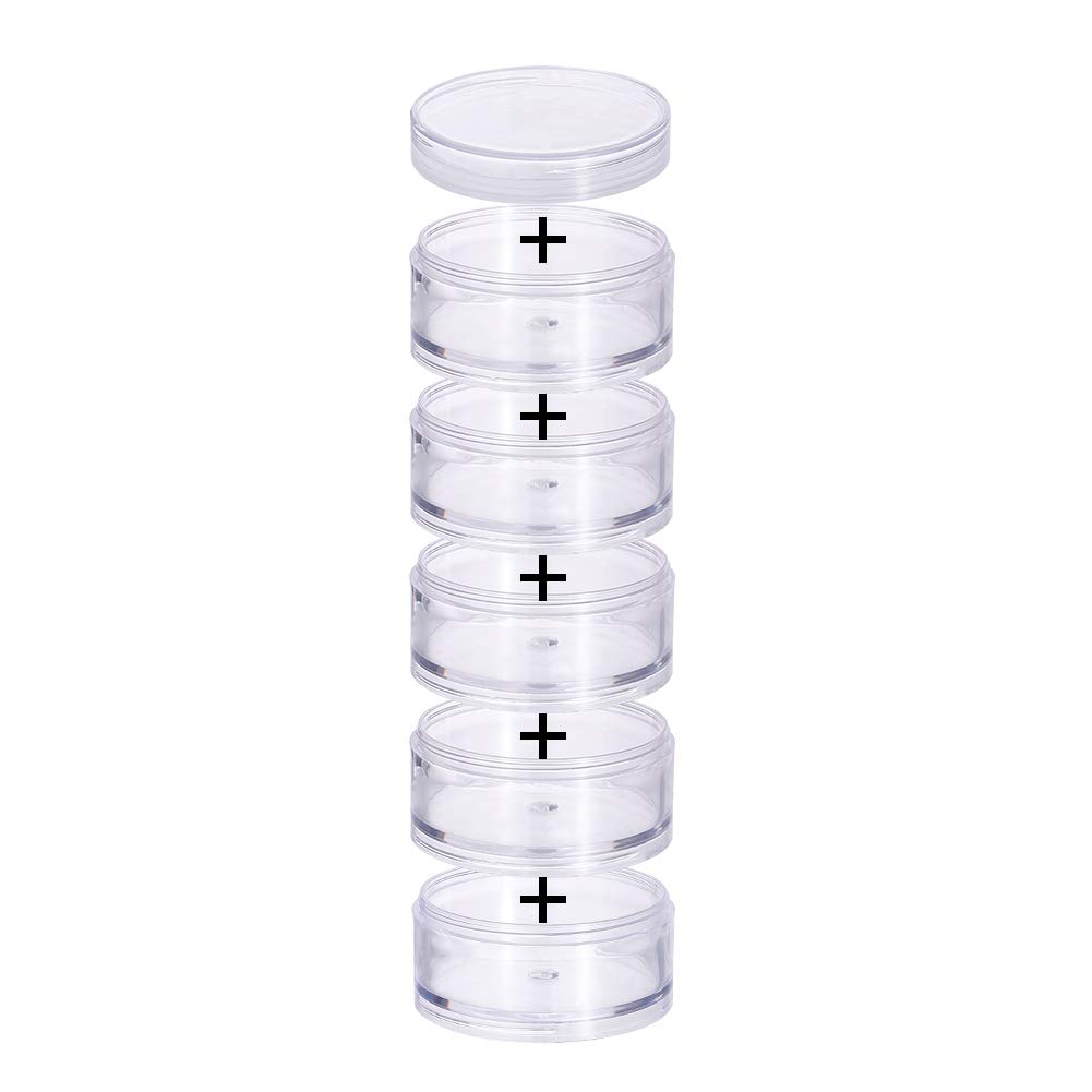 BENECREAT Mixed Size Stackable Round Plastic Containers 4 Column(5 Layer/Column) Bead Storage Jars for Beads, Buttons, Crafts and Small Jewelry Findings