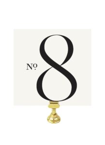 weekend paper co. modern square table numbers, single sided 5x5 modern design, black matte ink, numbers 1-25 plus 3 bonus signs for your wedding, reception, anniversary, or any celebration!