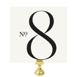 Weekend Paper Co. Modern Square Table Numbers, Single Sided 5x5 Modern Design, Black Matte Ink, Numbers 1-25 Plus 3 Bonus Signs for Your Wedding, Reception, Anniversary, or Any Celebration!