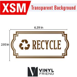 Recycle and Trash Elegant Decal to Organize Trash cans or Garbage containers and Walls - Premium Cut Vinyl Style 2 (XSmall, Copper-R)