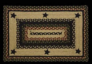 ihf home décor | tartan star premium braided collection | primitive, rustic, country, farmhouse style | jute/cotton | 30days risk free | accent rug/door mat/floor carpet(27" x 48" rect)