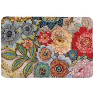 laural home boho bouquet memory foam rug, multicolor