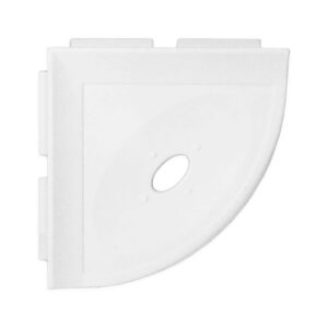 questech decor shower soap dish, lugged for new construction, corner shower shelf for tiled shower walls, 5 inch metro lugged shower corner shelf, bright white matte