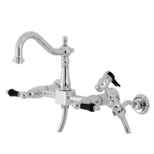 kingston brass ks1261pklbs duchess bridge kitchen faucet, polished chrome