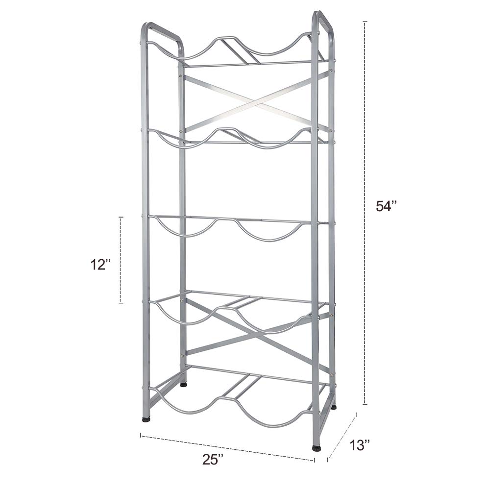 KAX 5-Gallon Water Bottle Holder 10 Trays Water Jug Rack 5-Tier Water Bottle Rack Reinforced Steel Rack for Water Storage Water Bottle Storage Rack for 10 Bottles, Silver