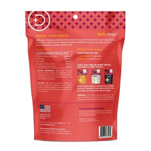 dailydose Dual Benefit - Dental + Skin Health Chews for Dogs, Large | Dental Treats with Supplements (77123)