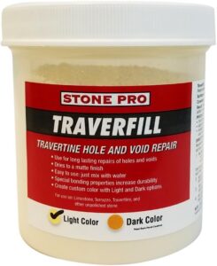 stonepro – traverfill light (1 lb.) (for repairing holes in travertine)