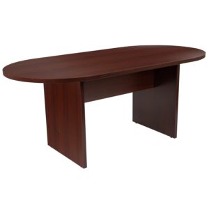 flash furniture jones 6 foot (72 inch) oval conference table in mahogany