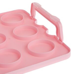 3 Tier Cupcake Carrier with Lid and Handle, Holds 36 Cupcakes (Pink, 13.5 x 10.25 x 10.75 In)