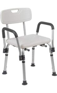 flash furniture hercules series 300 lb. capacity, adjustable white bath & shower chair with depth adjustable back