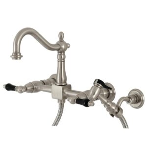 kingston brass ks1268pklbs duchess bridge kitchen faucet, brushed nickel