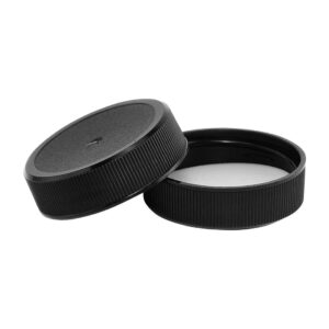 north mountain supply - 38-bp-15 38mm black plastic screw caps with f217 foam liner - leak proof lids, 15 count ( pack of 1)