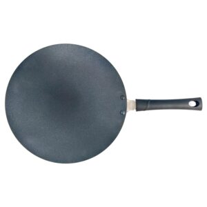 Non-Stick Chapati Concave Tawa Pan with Wooden Spatula & ScrubberConcave Griddle Tava Aluminum Black Chapati Tawa Roti Cookware Tava Pizza Crepe Pan