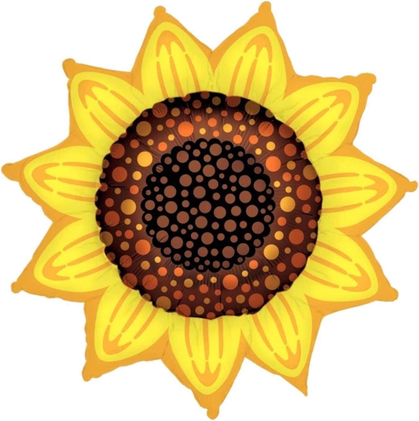 Sunflower Sunshine Happy Birthday Balloons - Set Of 3 Sun Shaped Party Balloon Decorations For A Sunflower Theme Baloon Bouquet Centerpiece Backdrop Decor