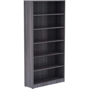 lorell, llr69565, weathered charcoal laminate bookcase, 1 each