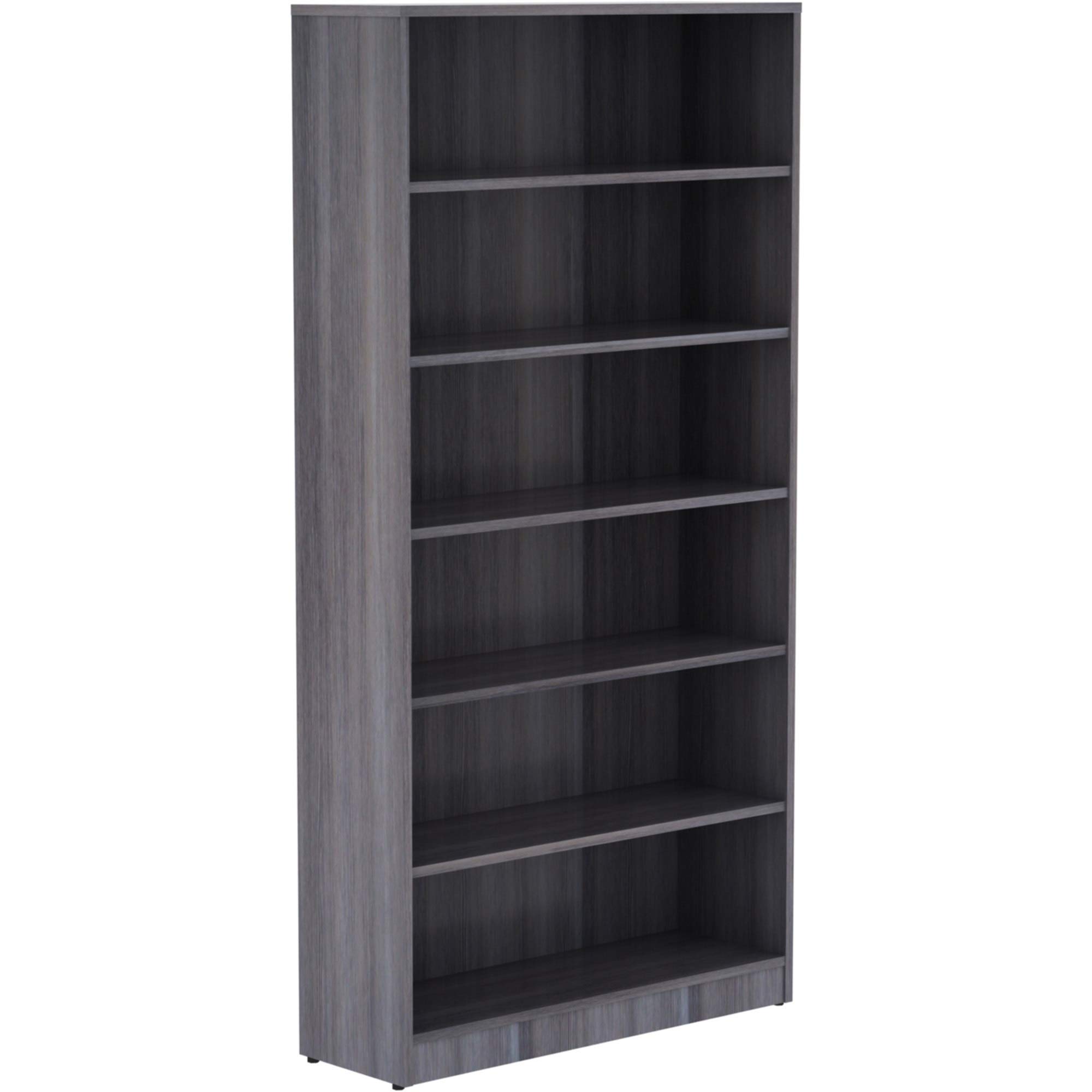 Lorell, LLR69565, Weathered Charcoal Laminate Bookcase, 1 Each