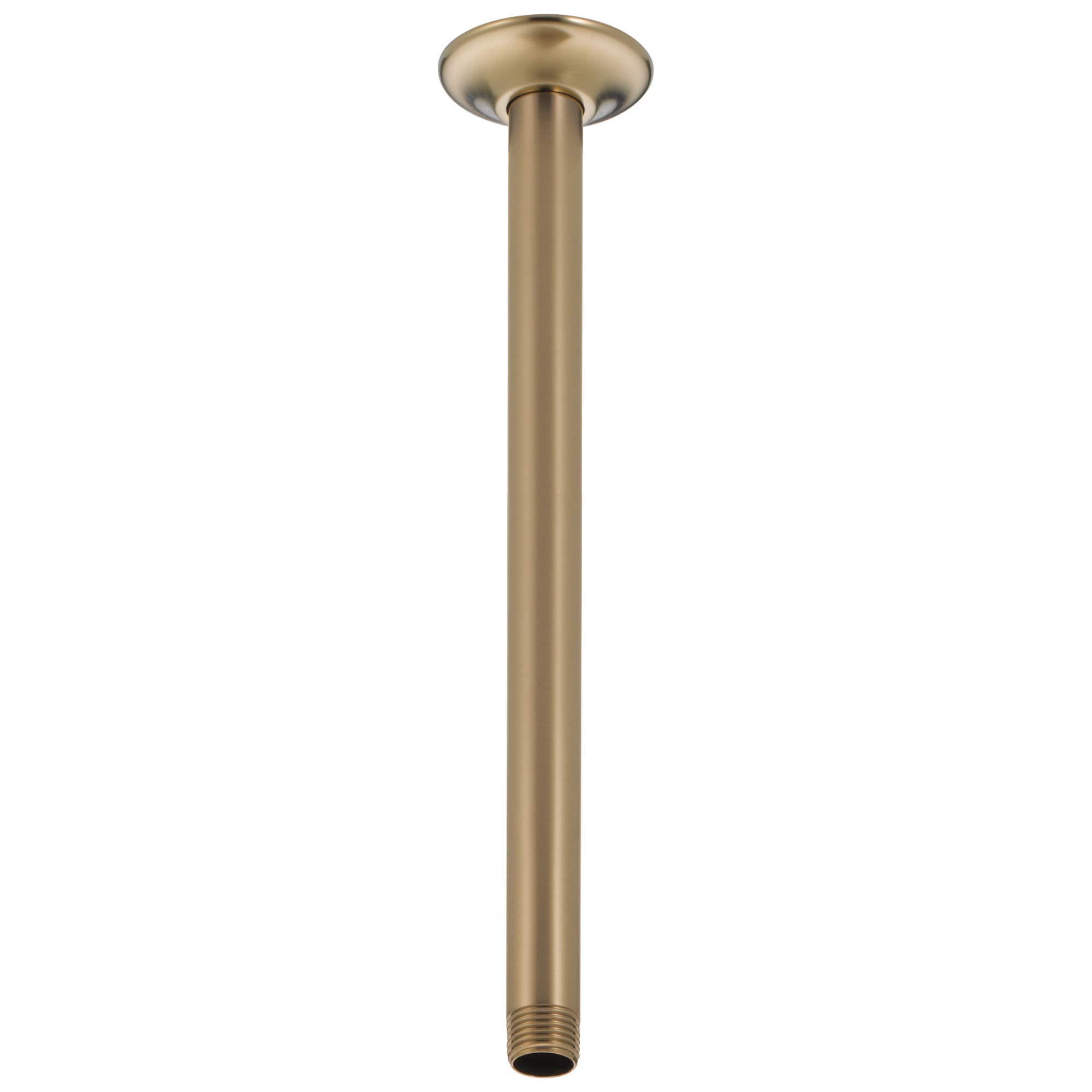 Delta Faucet 14-inch Ceiling Mount Shower Arm and Flange, Gold Straight Shower Arm, Champagne Bronze U4998-CZ