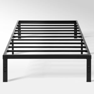 noah megatron 14 inch twin bed frame no box spring needed,3000lbs heavy duty black metal platform for toddler adults,under storage,noise free,easy assembly