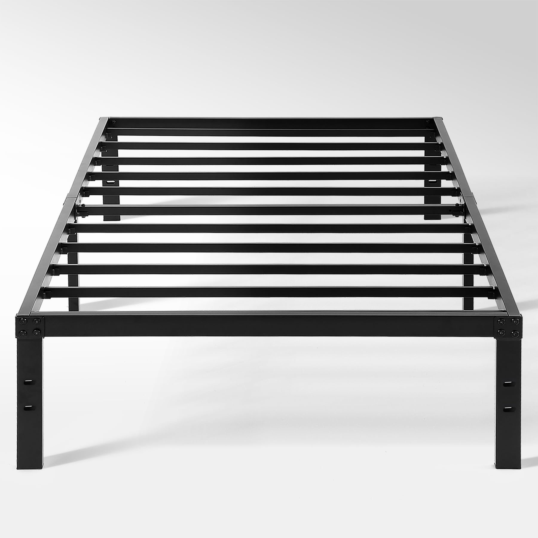 NOAH MEGATRON 14 Inch Twin Bed Frame No Box Spring Needed,3000LBS Heavy Duty Black Metal Platform for Toddler Adults,Under Storage,Noise Free,Easy Assembly