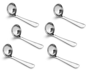 indian crafts idea stainless steel oil and ghee pot of spoons, stainless steel ghee,oil pot with spoon for kitchen dining storage container, set of 6(7 cm)