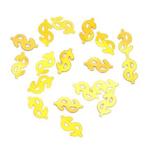 60g Throwing Confetti, Dollar Sign Shaped Throwing Confetti Table Scatters Wedding Party Anniversary Baby Bridal Shower Decorations(Gold)