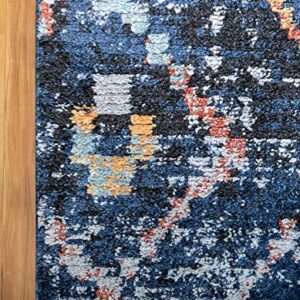 Unique Loom Morocco Collection Tribal, Southwestern, Bohemian Area Rug, 4' 0" x 6' 0", Navy Blue/Gray