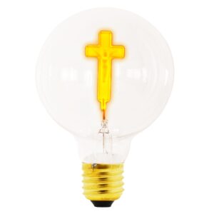 mandala crafts christian light bulb crucifix bulb jesus on the cross catholic novelty bulb 3w 120v for pendant string night light (standard base 1 bulb)