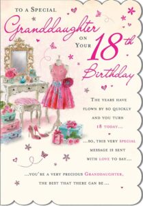 regal publishing milestone age birthday card age 18 granddaughter - 9 x 6 inches