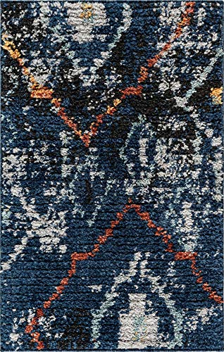 Unique Loom Morocco Collection Tribal, Southwestern, Bohemian Area Rug, 2' 2" x 3' 0", Navy Blue/Gray