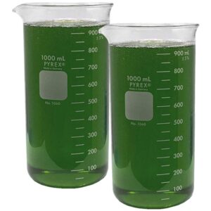 pyrex 1060-1l, 1000ml tall form berzelius beaker, single scale, graduated (pack of 2)