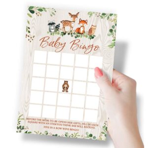 Printed Party Woodland Baby Shower Game - Baby Bingo, Set of 50