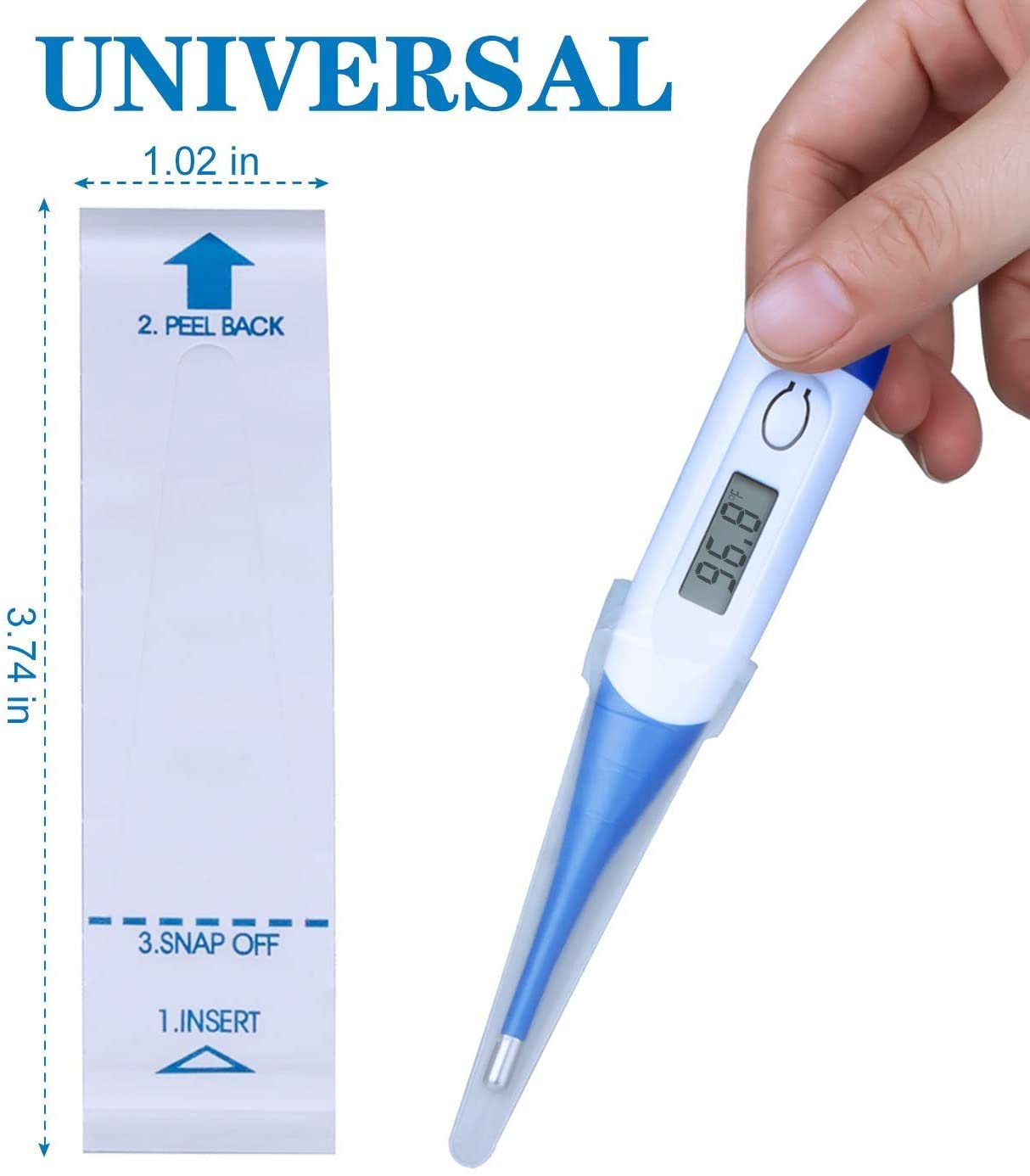 Oral Thermometer Covers Disposable (100 Packs) - Oral Rectal Thermometer Probe Cover - Disposable Digital Thermometer Cover, for Adult, Kids