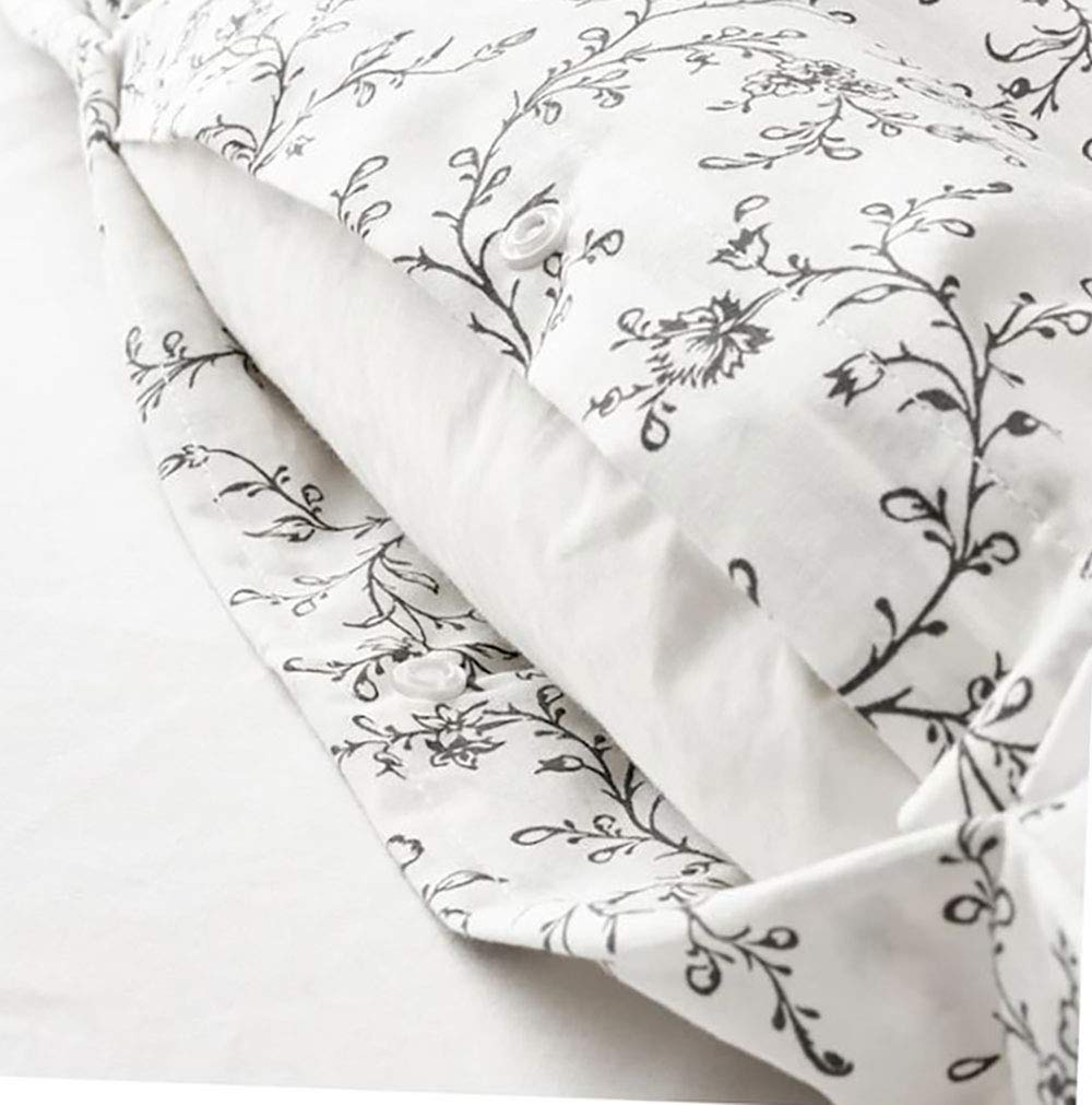 Ikea Kopparranka Duvet Cover and Pillowcase(s) White Dark Gray Full/Queen (Double/Queen) 204.496.59