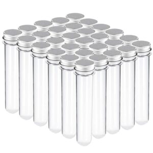 btsd-home 29x150mm(70ml) plastic test tubes with screw caps for gumball candy storage, bath salt vials, hot cocoa containers, bridal shower, baby shower, wedding, kids birthday party favors（30 pack）