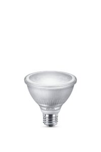 philips led dimmable par30s bright white short neck indoor flood 10.5w (75w equivalent) with warm glow effect, 1-pack