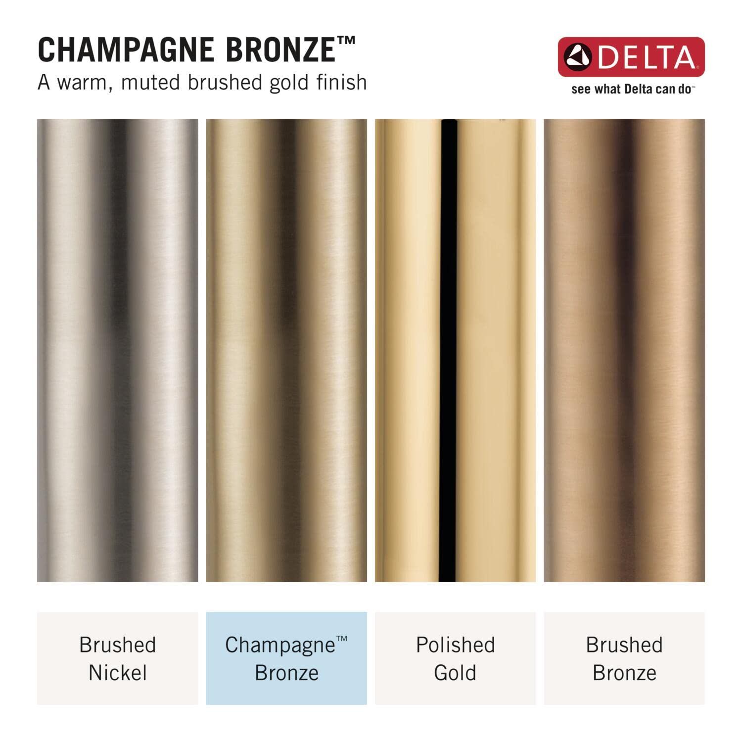 Delta Faucet 14-inch Ceiling Mount Shower Arm and Flange, Gold Straight Shower Arm, Champagne Bronze U4998-CZ