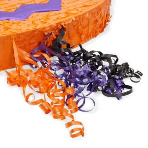 Cute Pumpkin Pinata for Halloween Party Supplies Decorations, Pull String Orange Jack-o-Lantern (17 x 13 x 3 In)