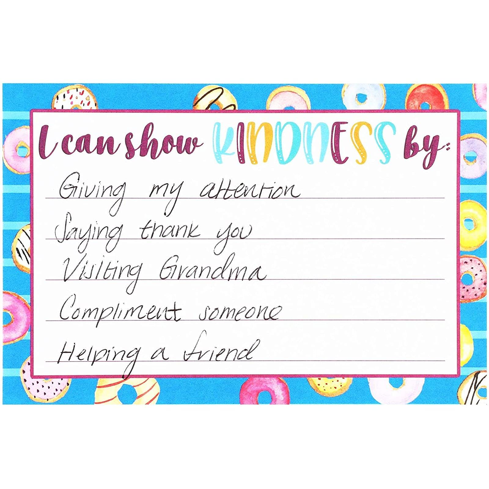 Classroom Kindness Cards and Ballot Box for Elementary Students (8x8 in, 50 Cards)