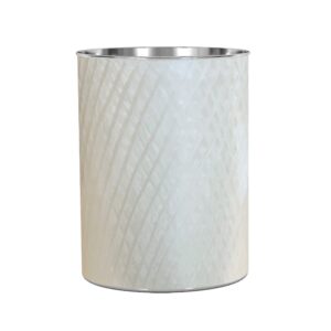 nu steel almere enamel decorative stainless steel small trash can wastebasket, garbage container bin for bathrooms, powder rooms, kitchens, home offices - enamel