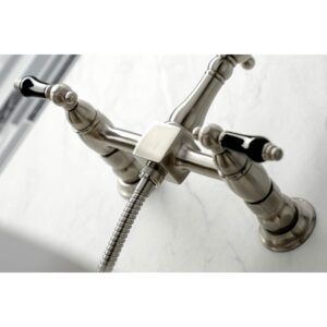 Kingston Brass KS1268PKLBS Duchess Bridge Kitchen Faucet, Brushed Nickel