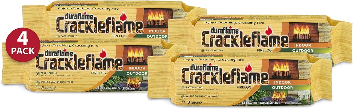 Crackleflame Fireplace Logs - 4.5 lb, 4 Pack