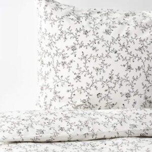 Ikea Kopparranka Duvet Cover and Pillowcase(s) White Dark Gray Full/Queen (Double/Queen) 204.496.59