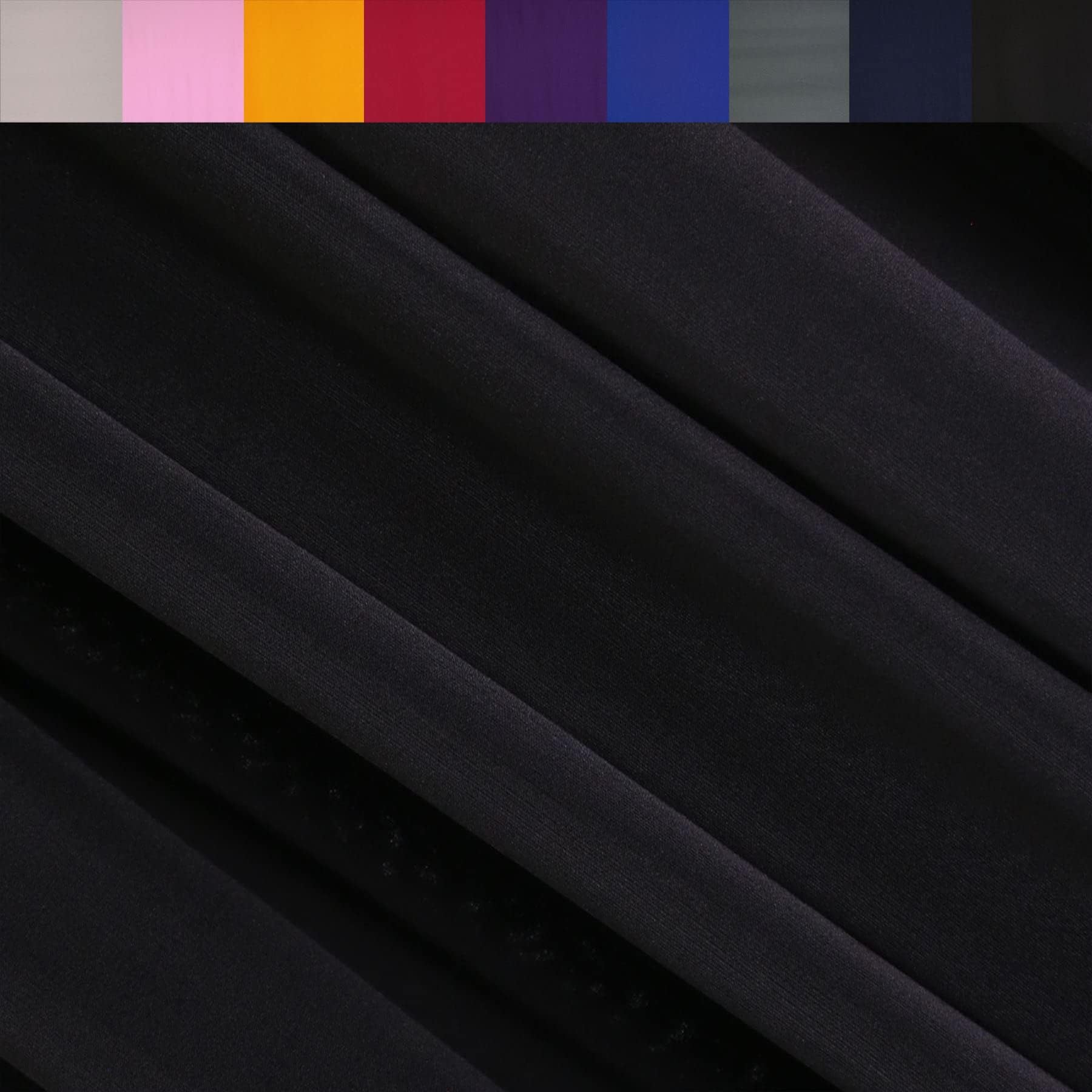 FabricLA ITY Knit Jersey Polyester Spandex Fabric by The Yard - 60" Inch Wide, 2-Way Stretch - Costumes & Dancewear - Black, 2 Continuous Yards