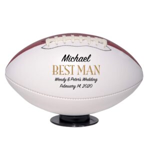 personalized custom football wedding gift, groomsman, best man, bridesmaid, ring bearer keepsake gift (best man)